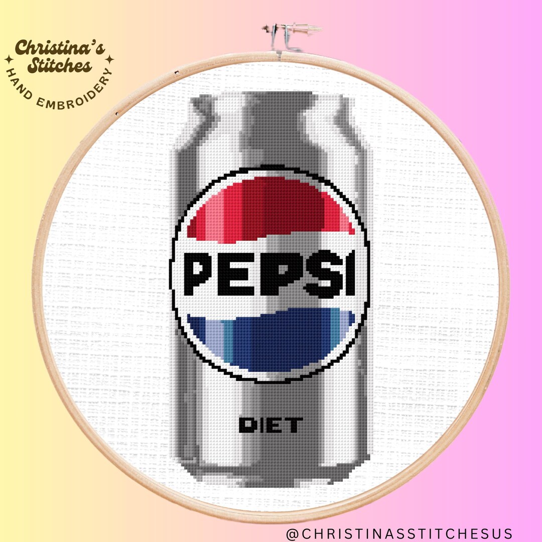 Diet Pepsi Can Cross Stitch Pattern - Instant PDF Download for Soda ...