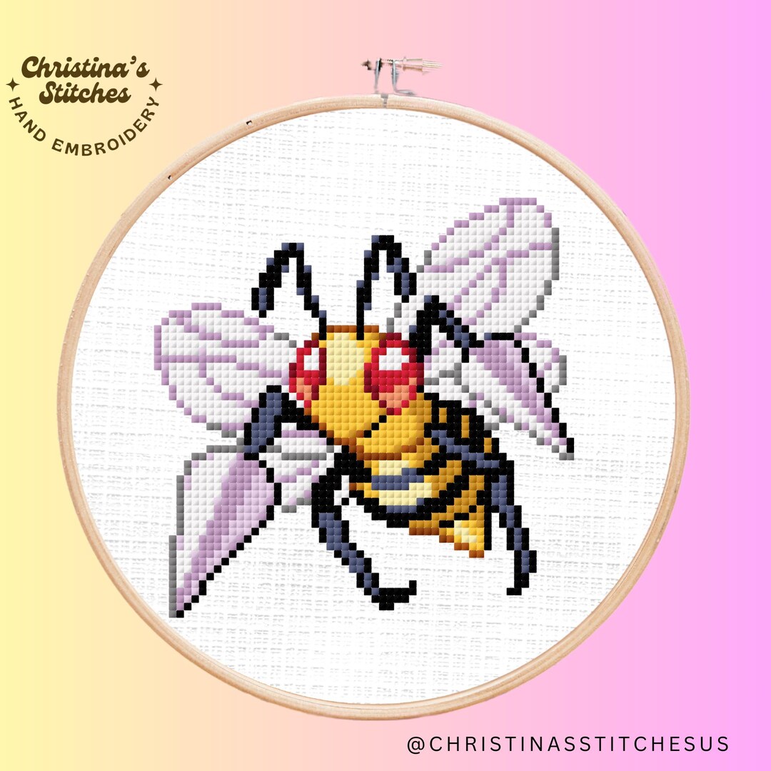 Beedrill Cross Stitch Pattern – Pixel Art Pokémon Embroidery – Instant ...