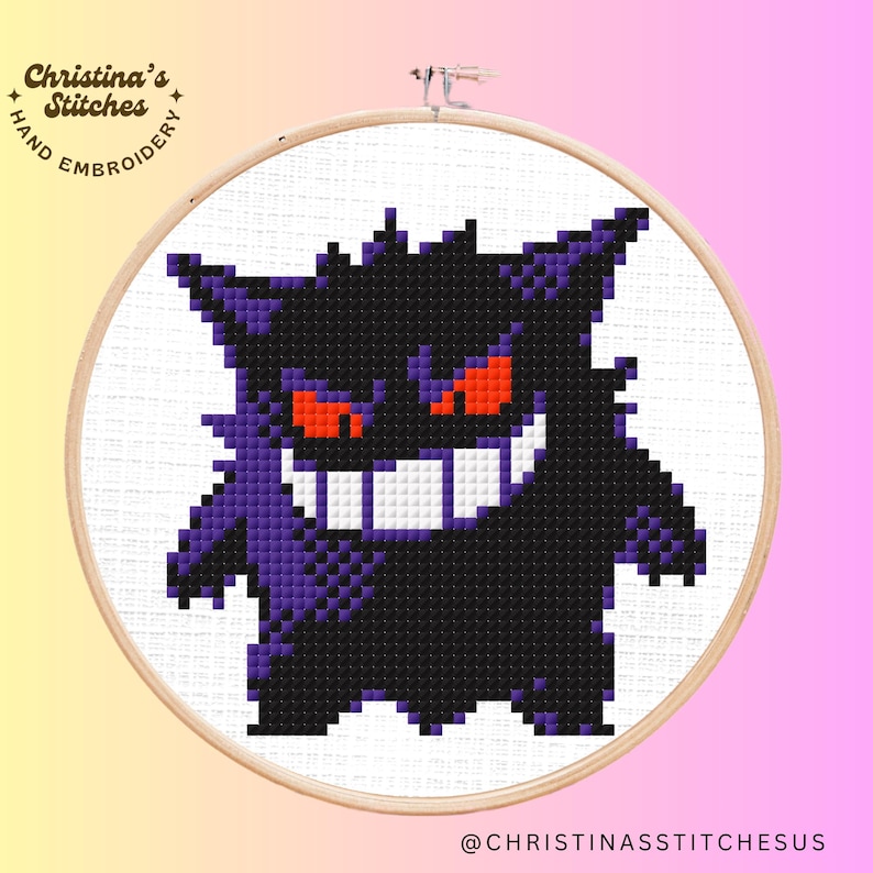 Gengar Pokemon Cross Stitch Pattern PDF Instant Download - Etsy