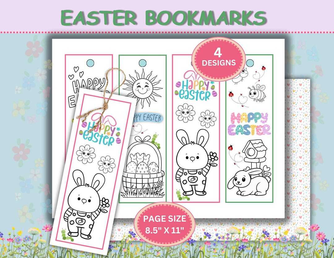 Easter Coloring Bookmarks; Classroom Color Craft (printable PDF File ...