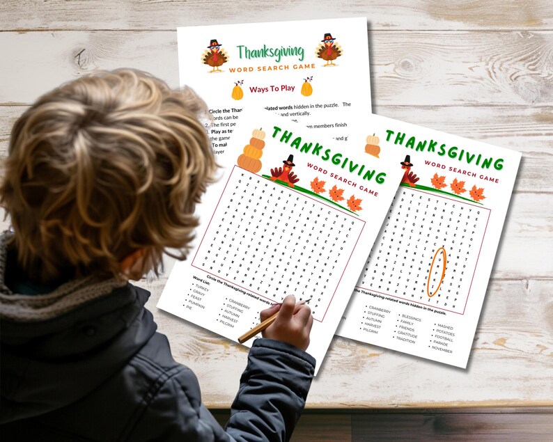 Thanksgiving Word Search Game: Fun Family Activity (printable); for ...