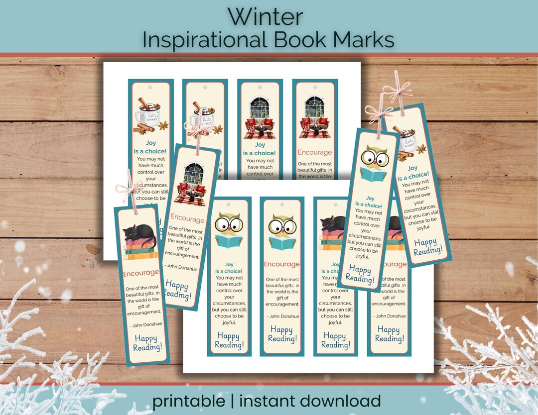 Winter Inspirational Quotes Bookmarks, Printable, Quotes That Spread ...