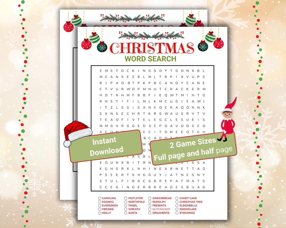 Christmas Word Search Puzzle: Holiday Family & Classroom Game ...