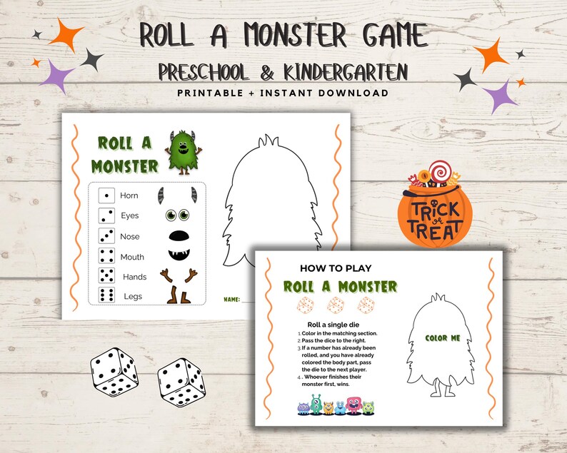 Fun Halloween Printable Dice Game for Kids - Perfect for Kids of All ...