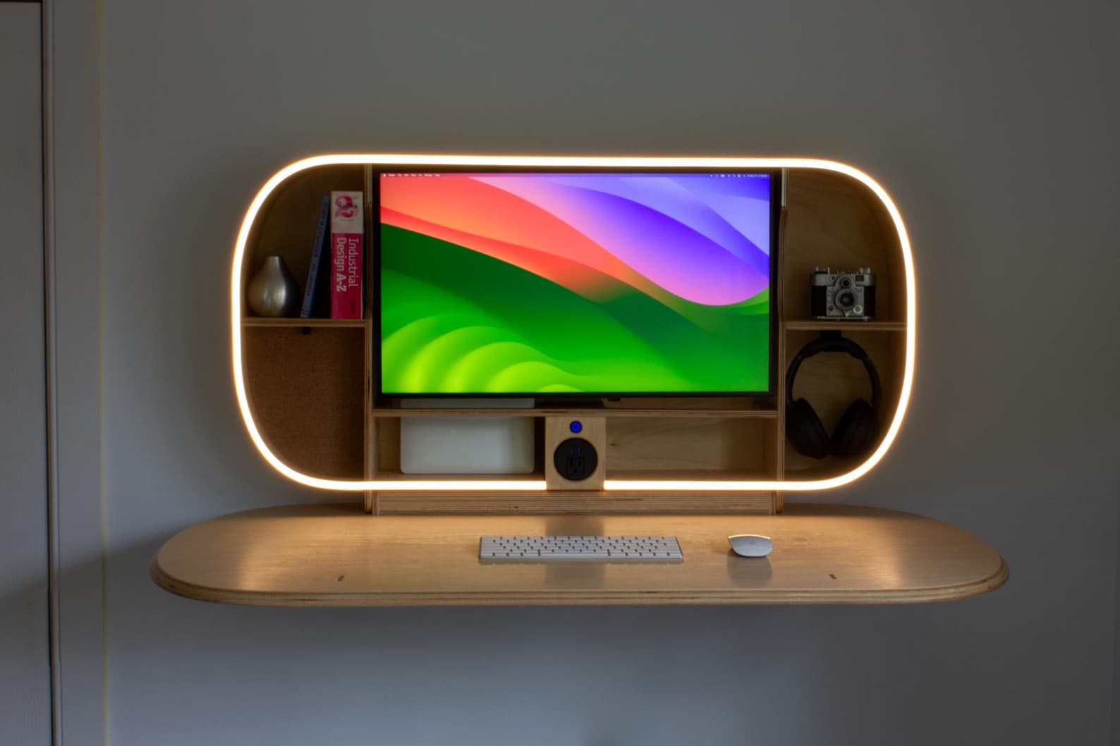 Clamshell 48 - Space-saving Folding Murphy Desk With Monitor - Etsy
