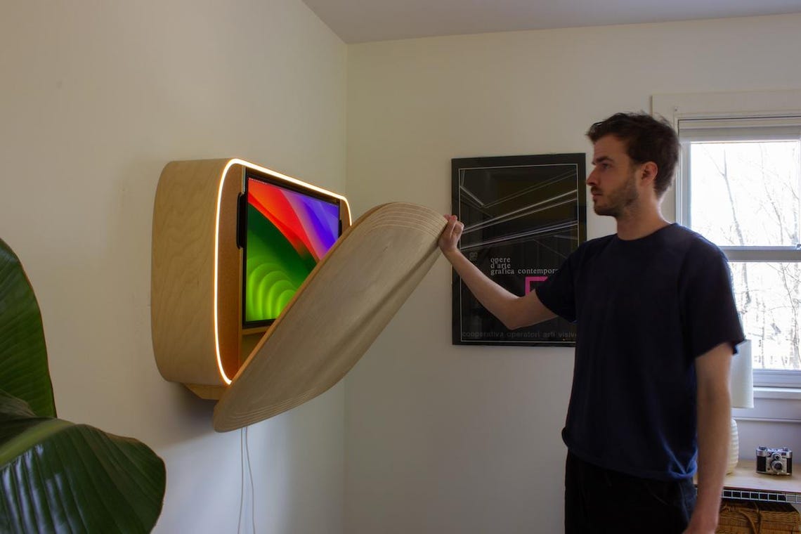 Clamshell 36 - Space-saving Folding Murphy Desk With Monitor - Etsy