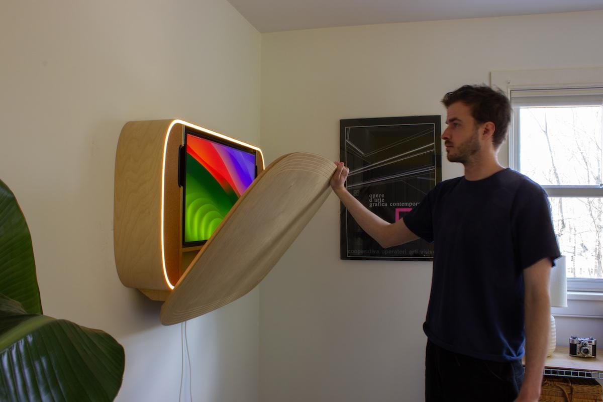 Clamshell 36 - Space-saving Folding Murphy Desk With Monitor - Etsy