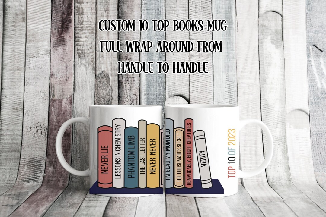Top 10 Books Mug, Custom Book Mug 11oz, Personalized Top Book Mug ...