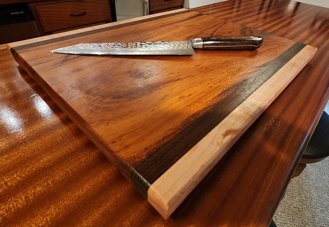 Handmade Goncalo Alves Tigerwood, Curly Maple & Walnut Cutting Board - Etsy