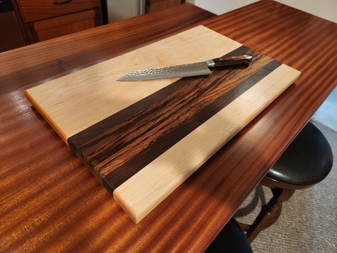 Handmade Zebrawood, Maple & Walnut Large Cutting Board - Etsy