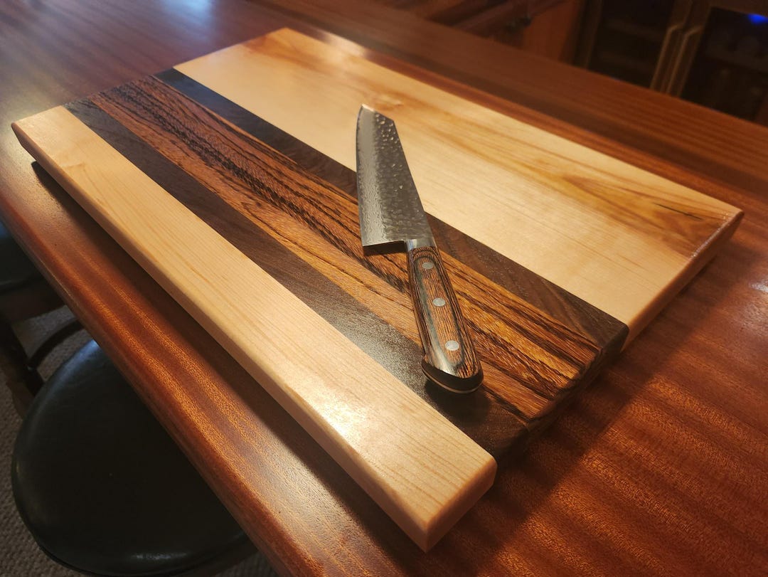 Handmade Zebrawood, Walnut, and Maple Large Cutting Board - Etsy