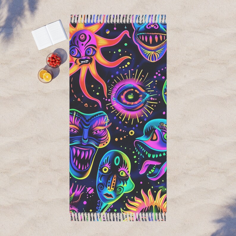 Beach Cloth, Boho Beach Cloth, Monster Design Beach Towel/cloth - Etsy