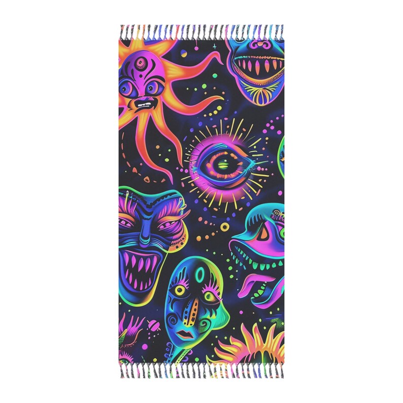 Beach Cloth, Boho Beach Cloth, Monster Design Beach Towel/cloth - Etsy