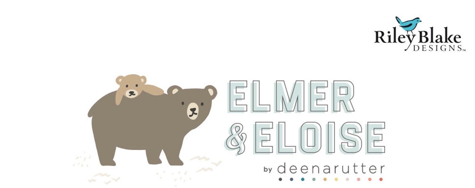 FAT QUARTER BUNDLE Elmer and Eloise 6 Curated Fabrics Pine Colorway ...