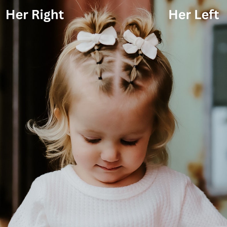 White Linen Bow Schoolgirl Bow Simple Bow Baby Girl Bow Minimalist Baby ...