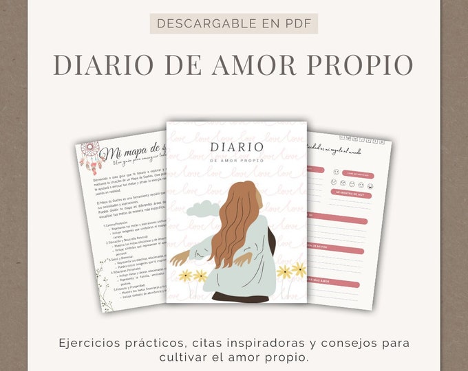 Mi Diario de Amor Propio Journal con ejercicios. - Etsy México