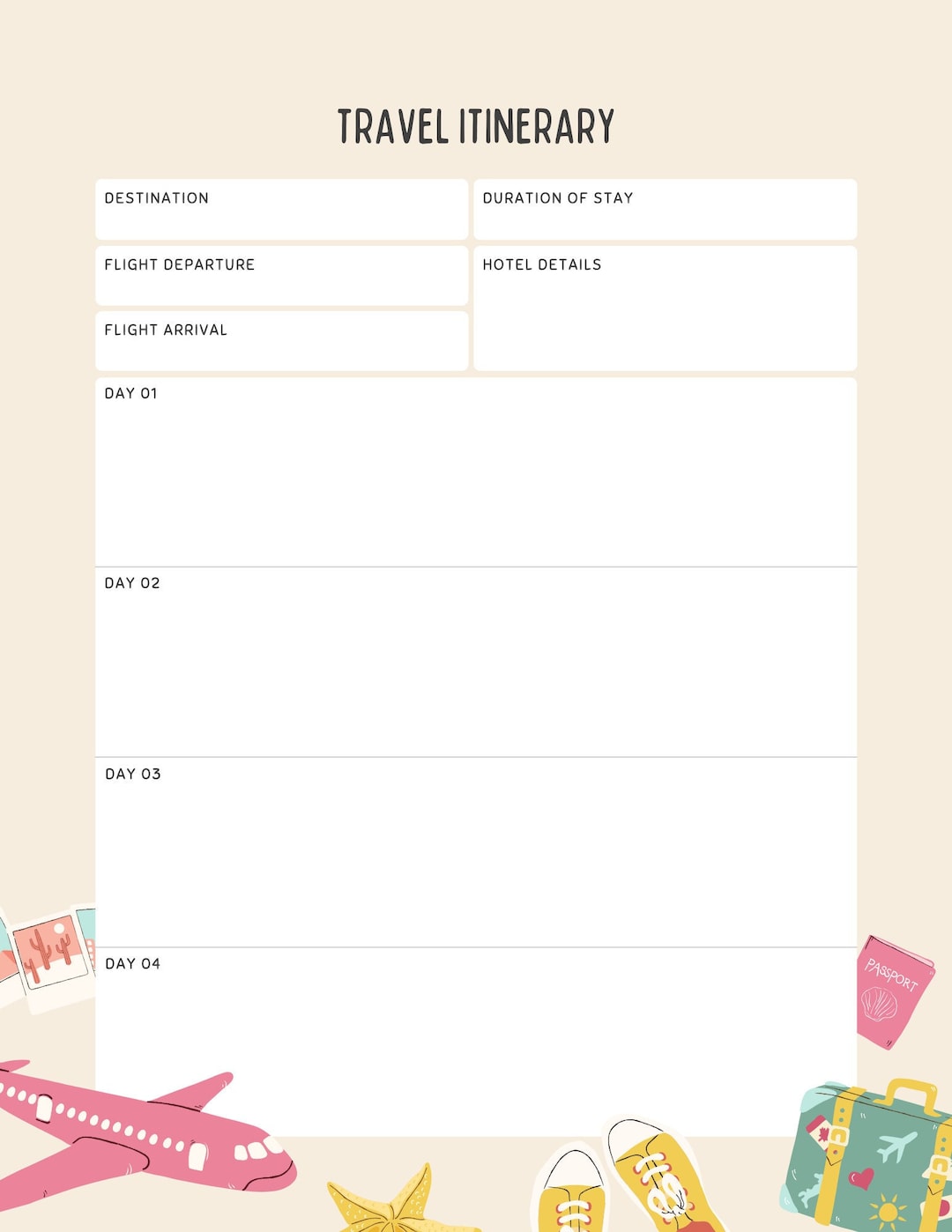 Travel Itinerary Planner 2024 - Etsy