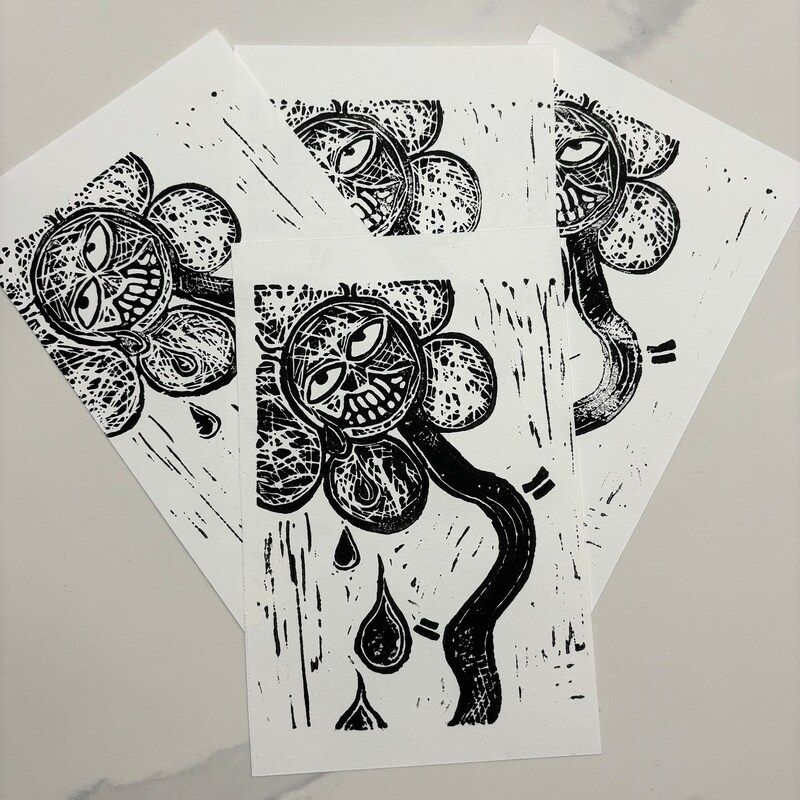 Abstract Lino Cut - Etsy