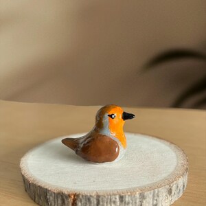 Tiny Clay European Robin | Original Clay Bird Sculpture | Mini Bird ...