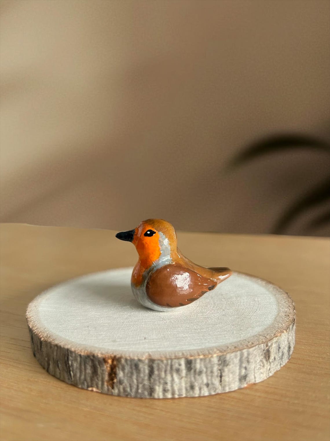Tiny Clay European Robin | Original Clay Bird Sculpture | Mini Bird ...