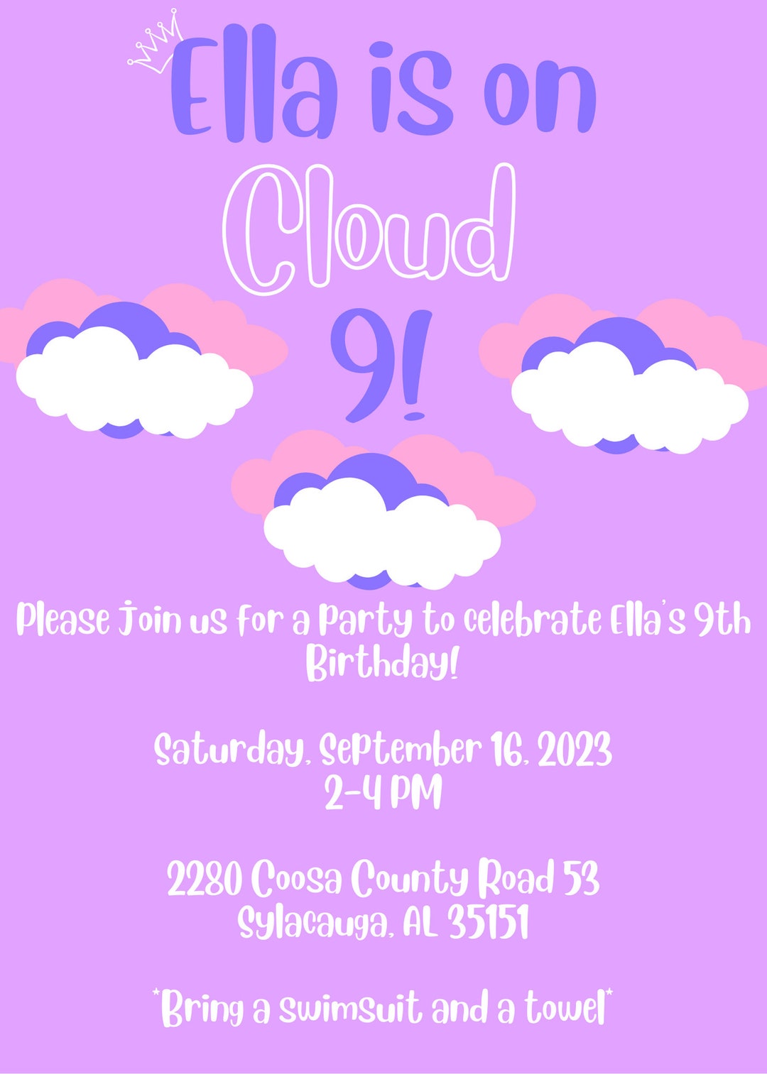 Cloud 9 Birthday Party Invitation - Etsy