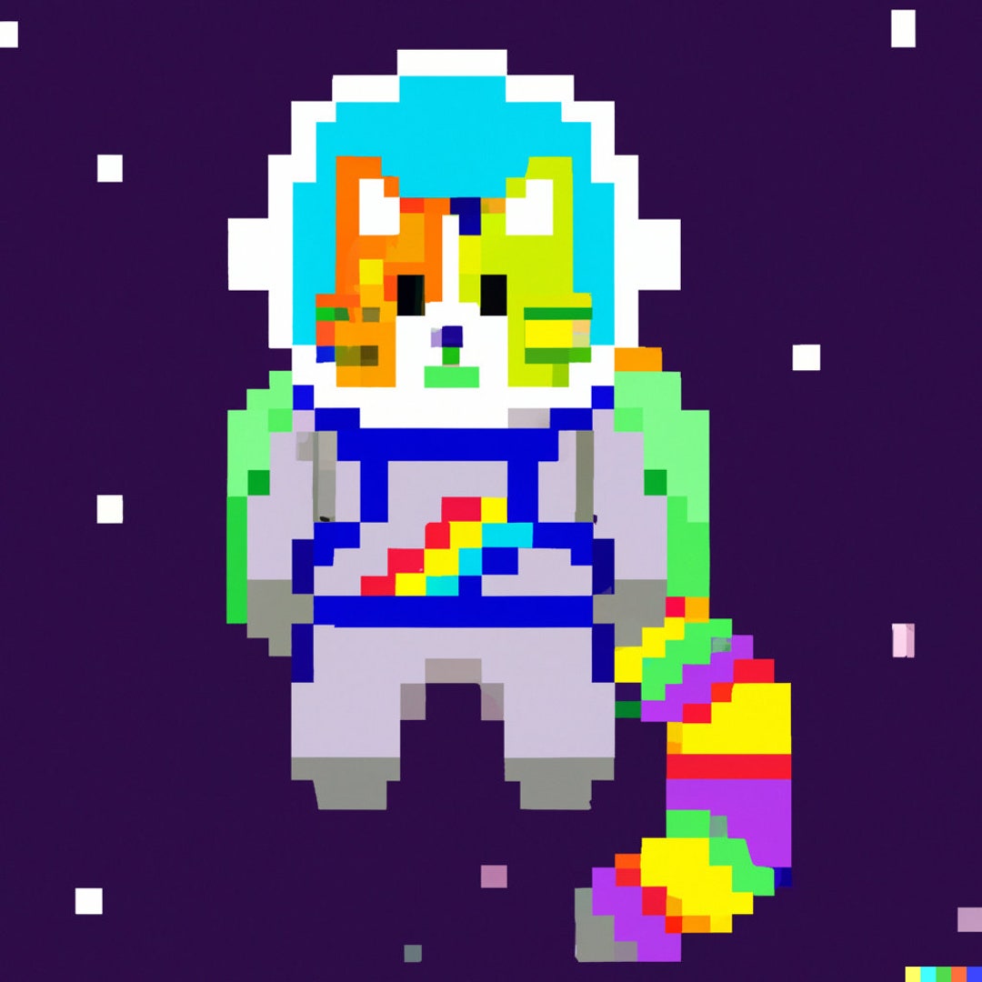 Rainbow Cat Pixel Art - Etsy