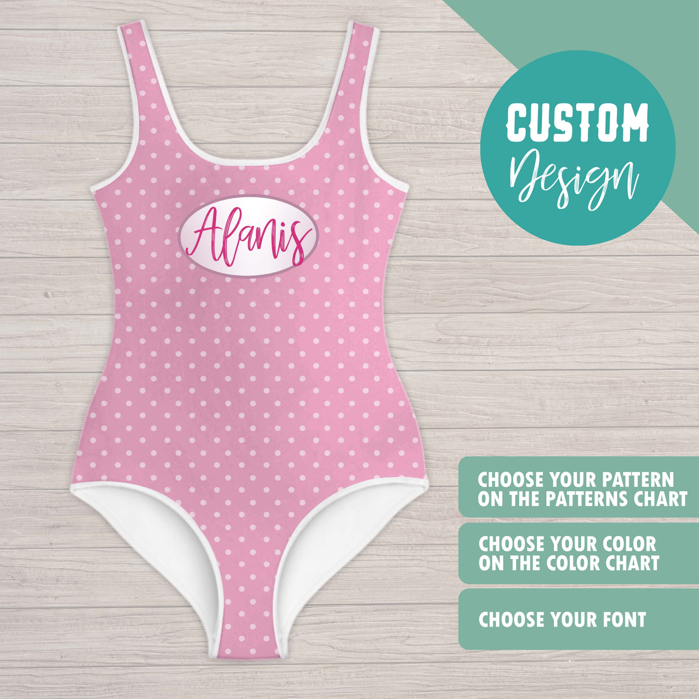 Personalized Girls Swimsuits Customized Bathing Suit Summer Beach Pool ...
