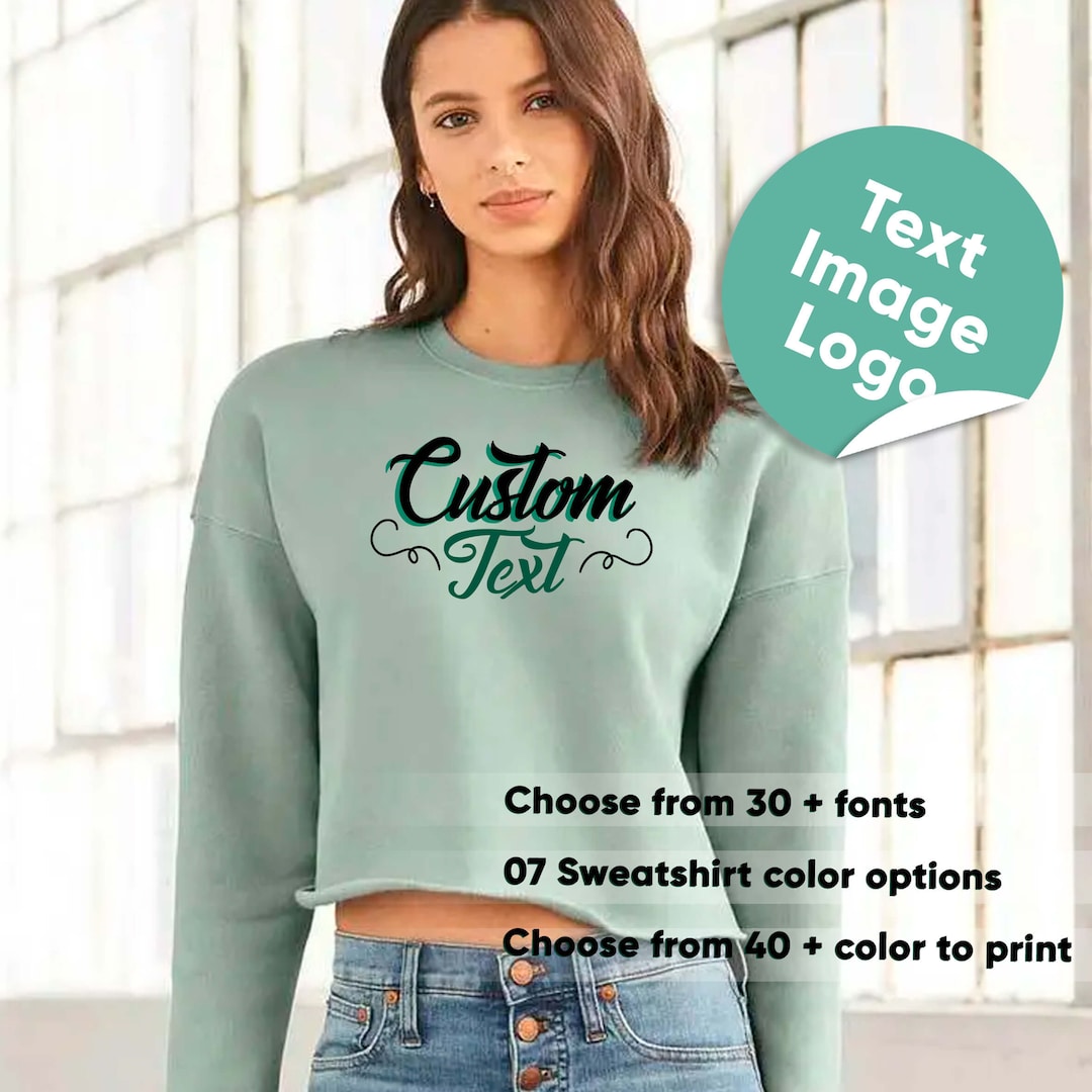 Personalized Cropped Sweatshirt Custom Cropped Sweatshirt Customized ...