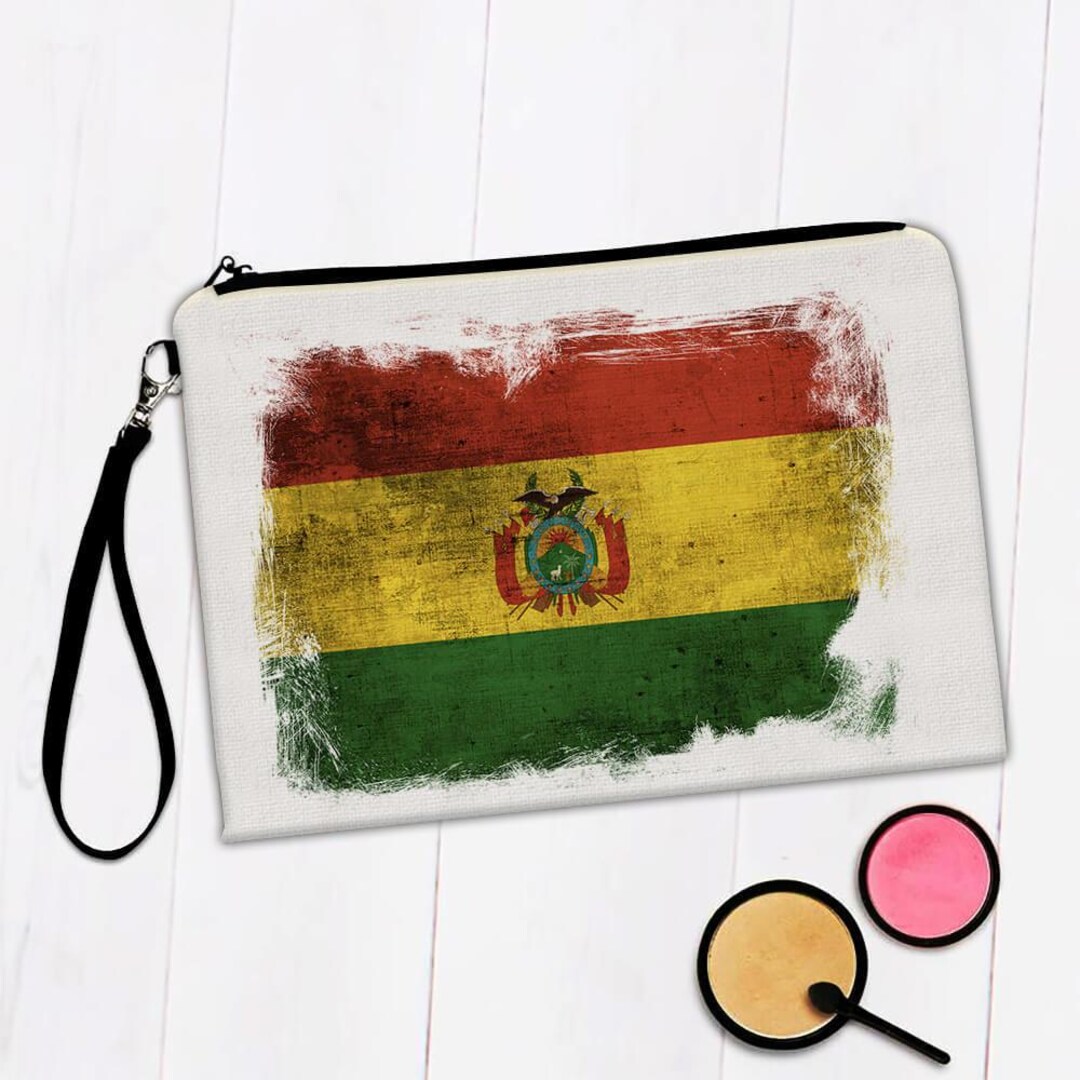 Bolivia Bolivian Flag Distressed Makeup Bag Gift South American Latin ...