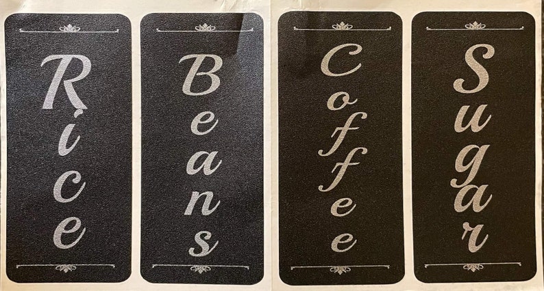 Customized Textured Ornate Chalkboard Sticker Bulk Pantry Organize ...