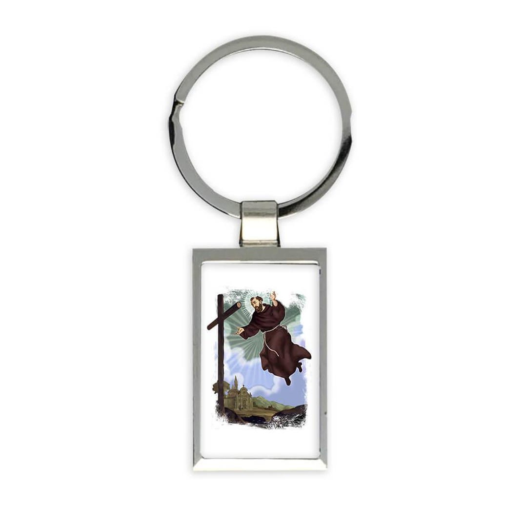 Saint Joseph of Cupertino Gift Rectangular Keychain Catholic Cross ...
