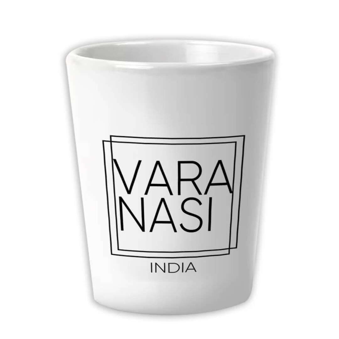 VARANASI India Ceramic Shot Glass Gift Square Modern Minimalist Font - Etsy