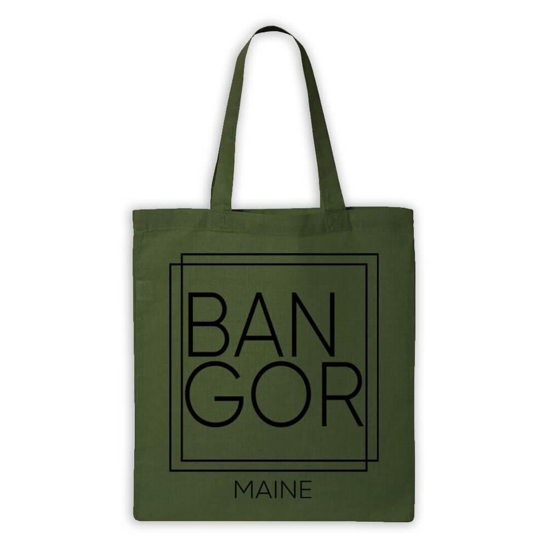 BANGOR Maine Standard Tote Bag Gift Square Modern Minimalist Font - Etsy