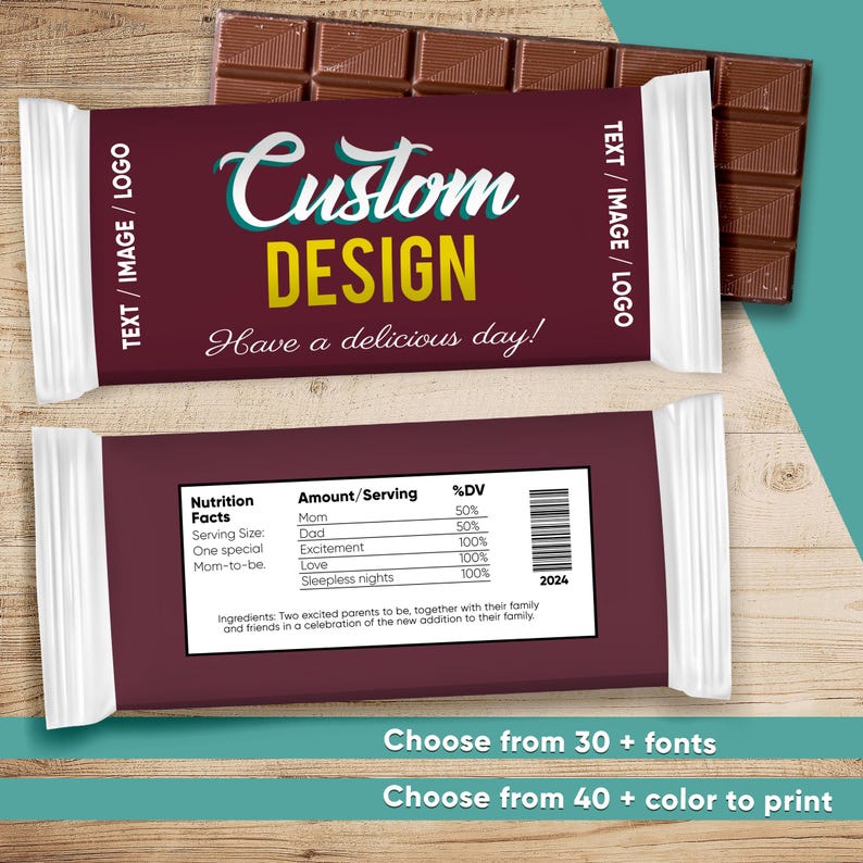 Personalized Vinyl Chocolate Label Sticker Bulk Custom Tag Label Wrap 1 ...
