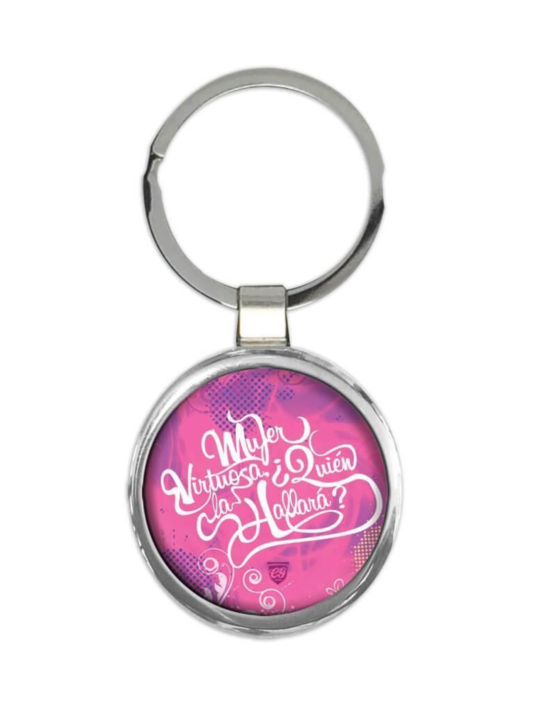 Mujer Virtuosa Quien La Hallara Gift Round Keychain Spanish Christian ...