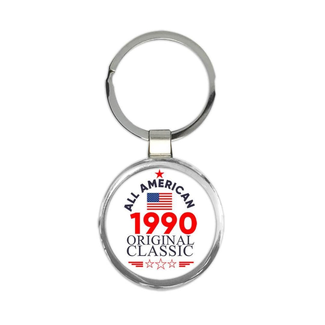 1990 Birthday Gift Rectangular Keychain All American Original Classic ...