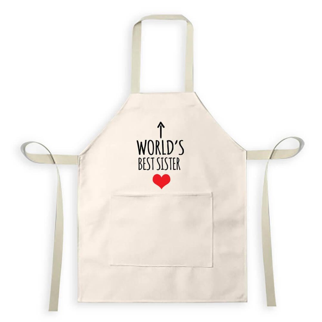Worlds Best SISTER Apron Gift Heart Love Family Work Christmas Birthday ...