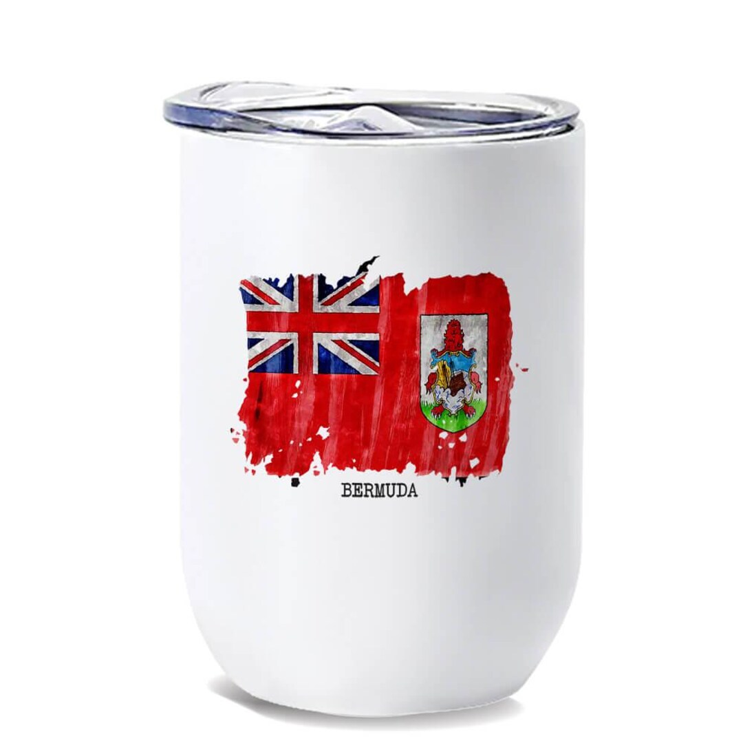 Bermuda Flag Wine Tumbler Gift Northamerica Travel Expat Country ...