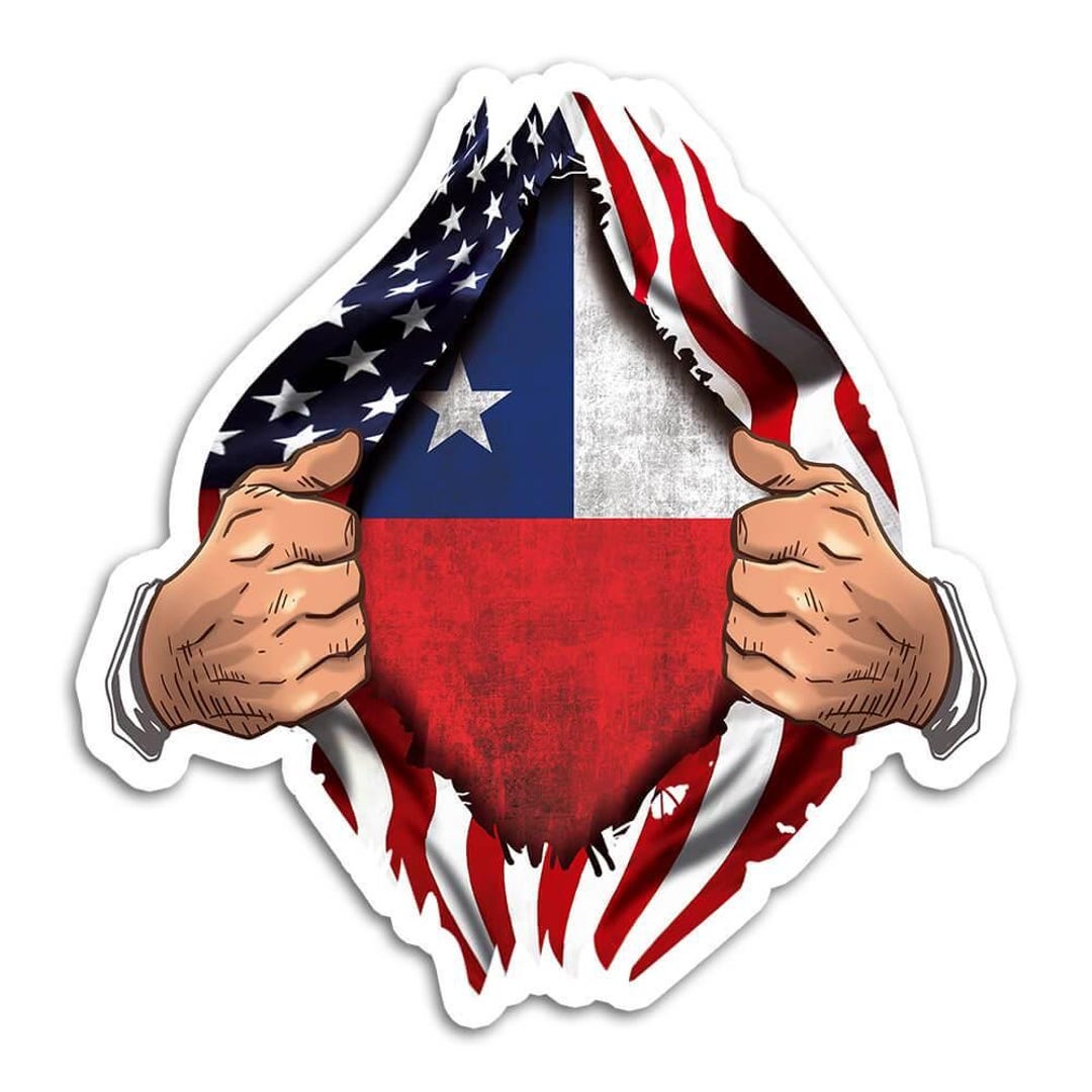 Chile Sticker Gift Flag USA American Chest Chilean Expat Country - Etsy