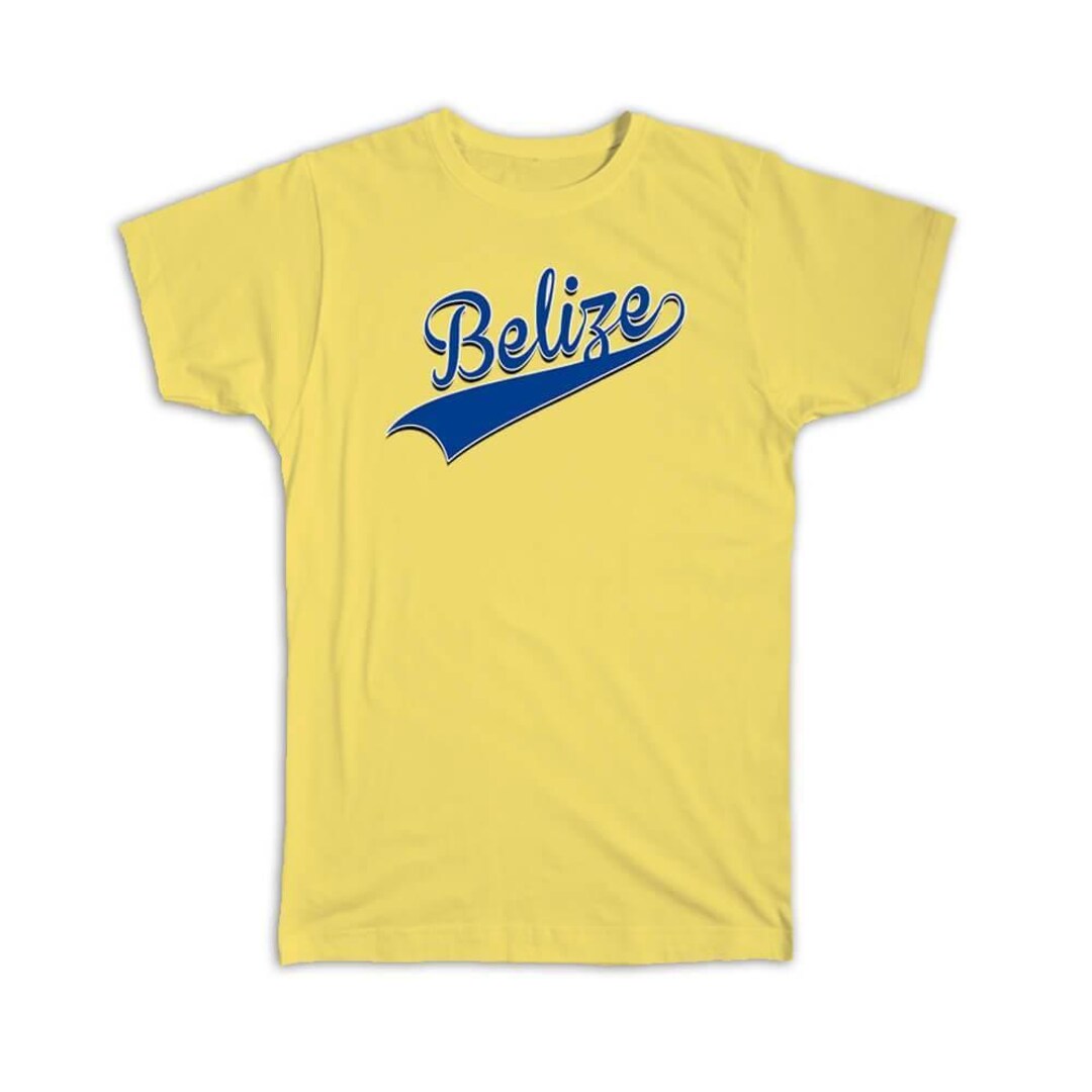 Belize T-shirt Gift Flag Varsity Script Baseball Beisbol Country Pride ...