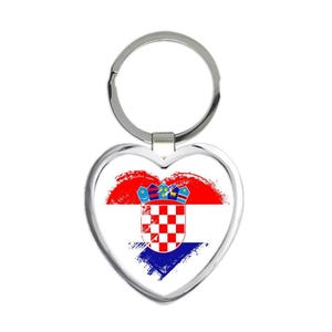 Croatian Heart Gift Heart Keychain Croatia Country Expat Flag Patriotic ...