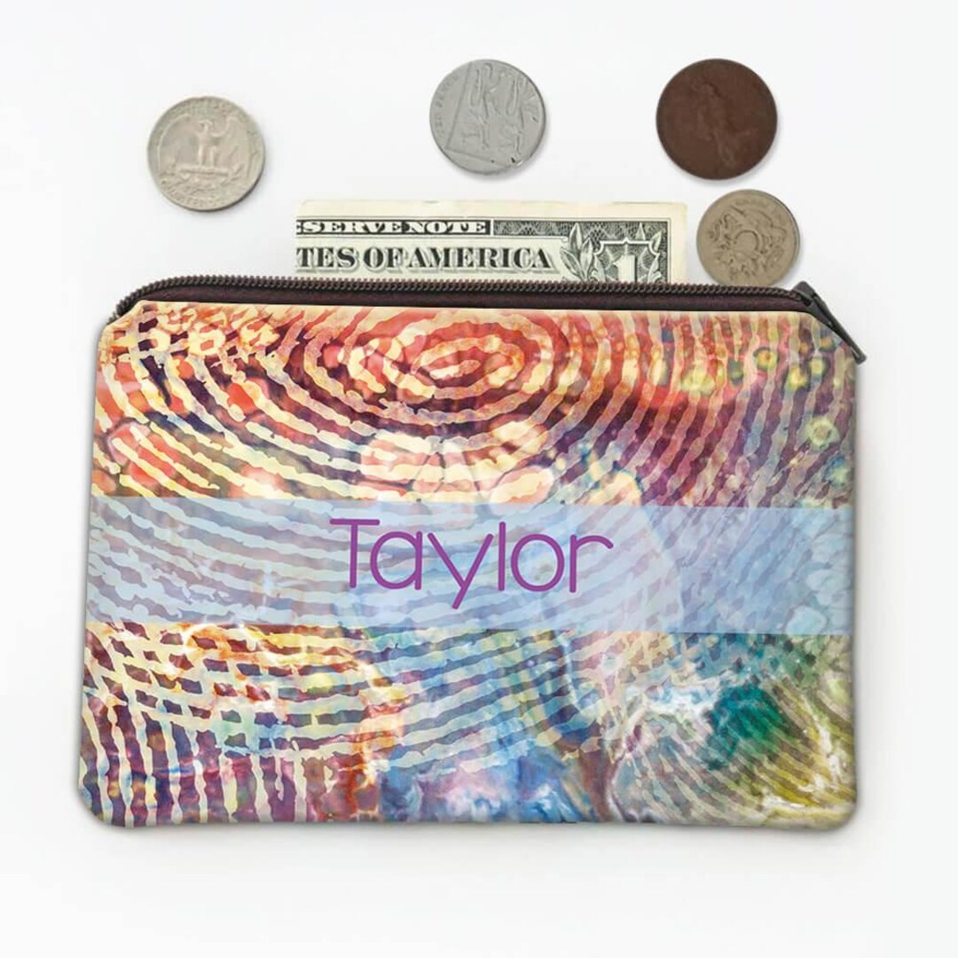 Fingerprint Tie Dye Coin Purse Gift Colorful Abstract Art Decor Joyful ...
