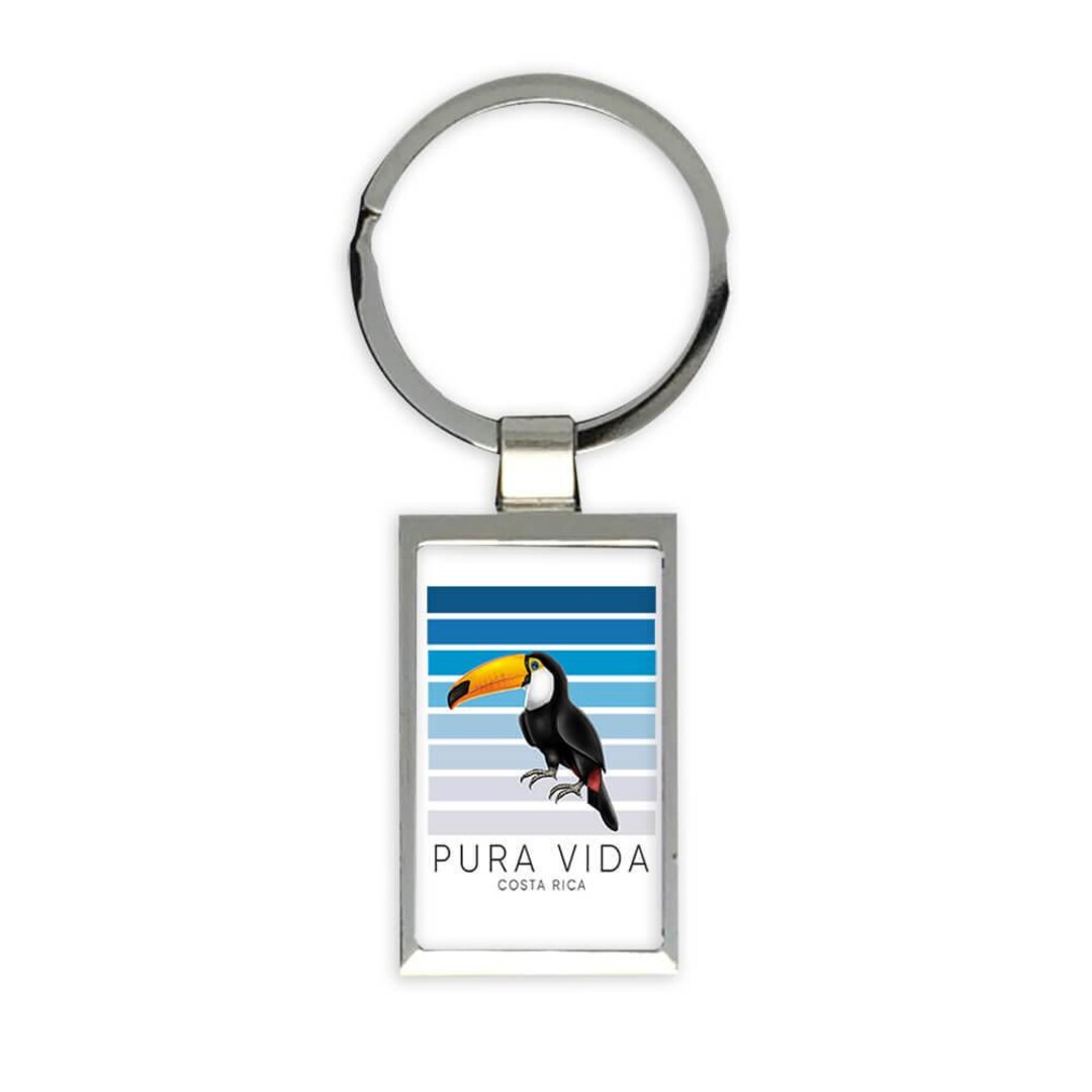 Toucan Pura Vida Costa Rica Gift Rectangular Keychain Bird Tropical ...