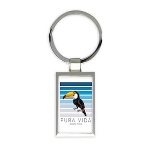Toucan Pura Vida Costa Rica Gift Rectangular Keychain Bird Tropical ...