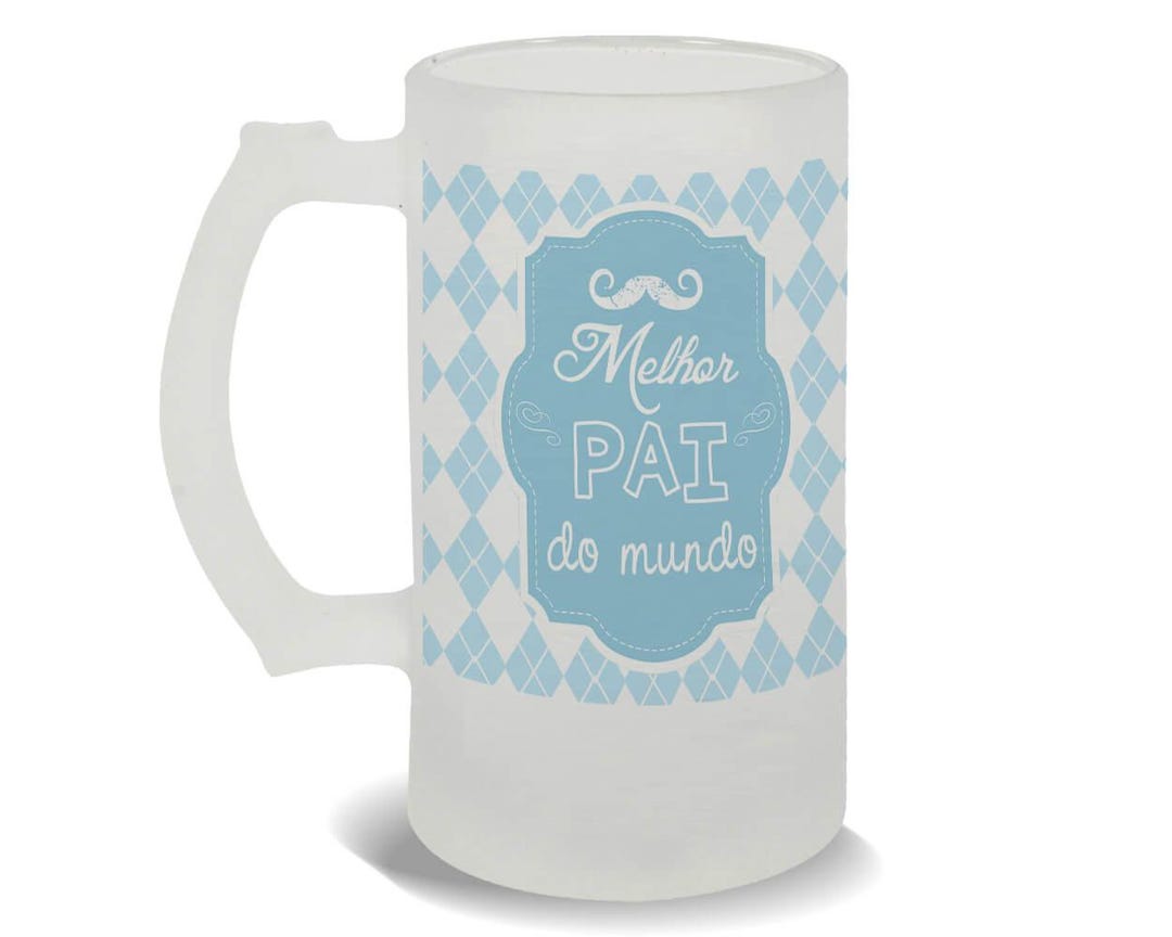 Mustache Melhor Pai Do Mundo Frosted Beer Mug Gift Bigode Dad Fathers ...