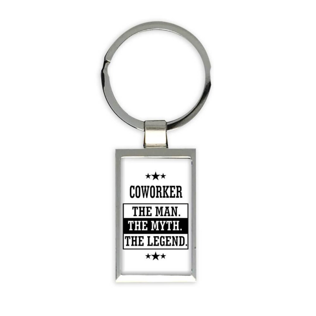 COWORKER Gift Rectangular Keychain the Man Myth Legend Office Work ...
