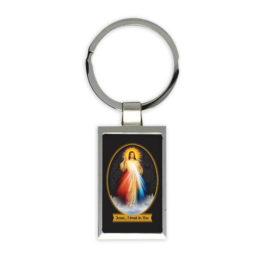 Jesus Divine Mercy Gift Rectangular Keychain Catholic Christian ...