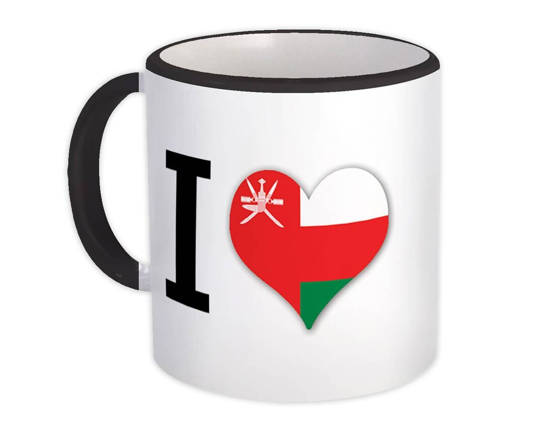 I Love Oman Mug Gift Flag Heart Crest Country Omani Expat - Etsy
