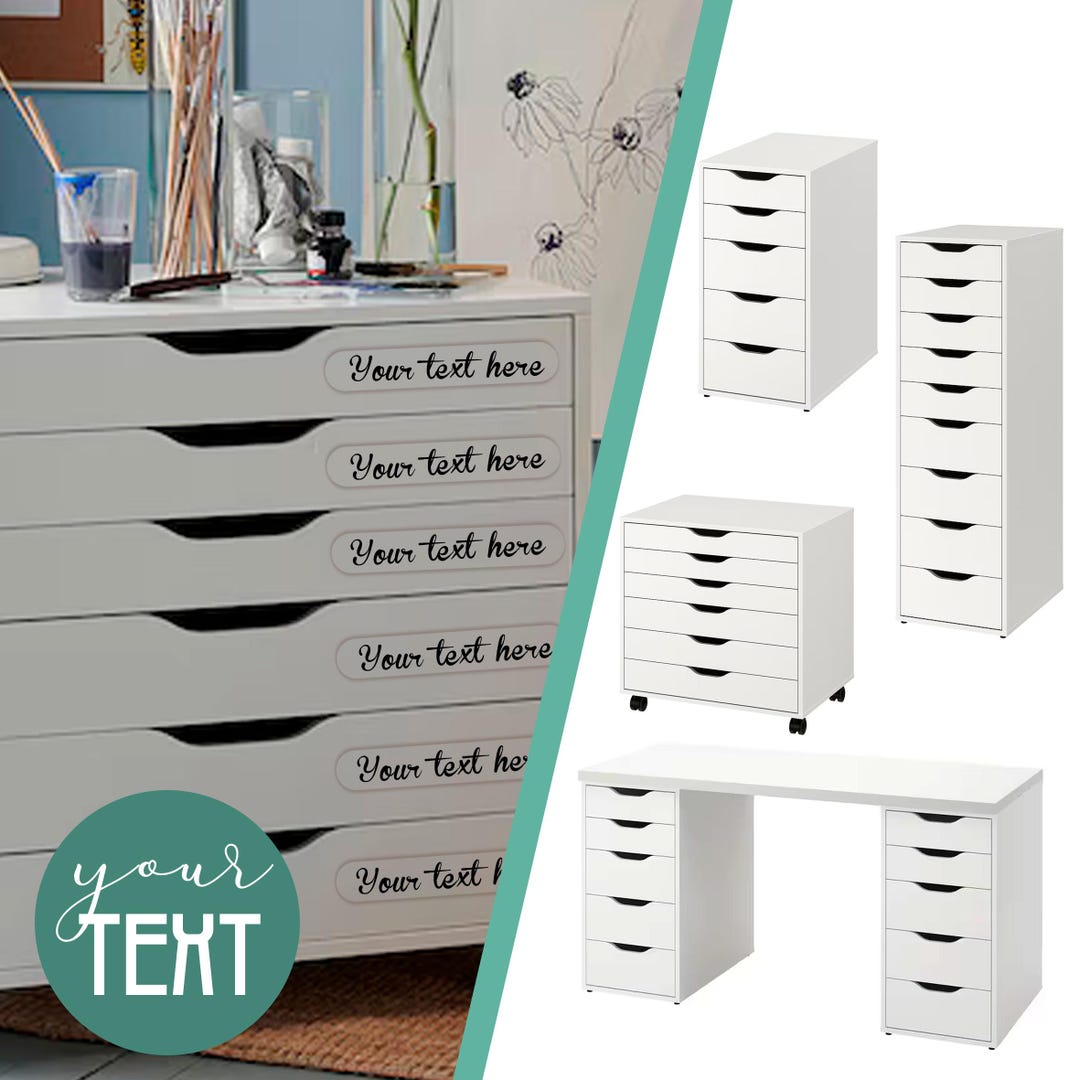 Personalized Vinyl Labels for IKEA® Alex Furniture, Customizable, Fun ...