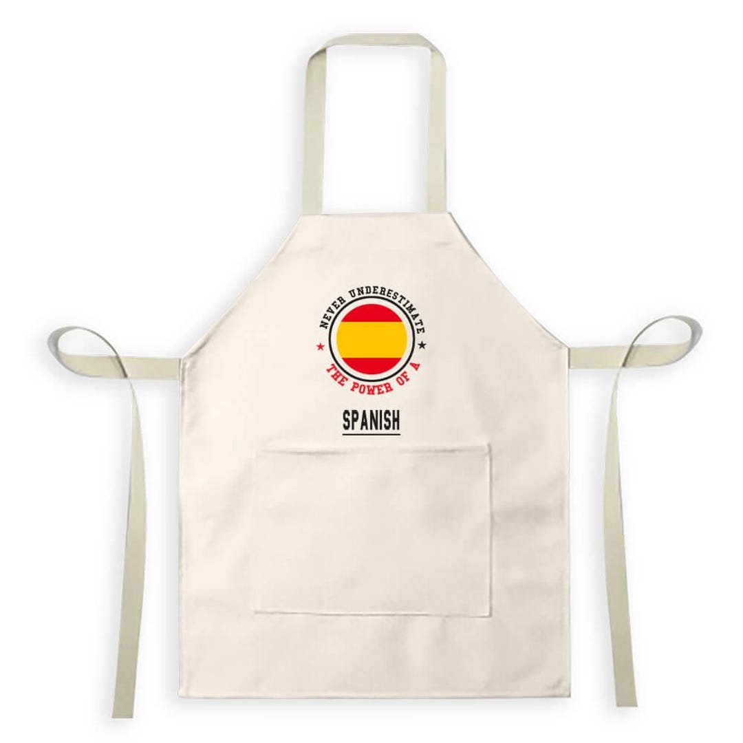 Spain Apron Gift Flag Never Underestimate the Power Spanish Expat ...